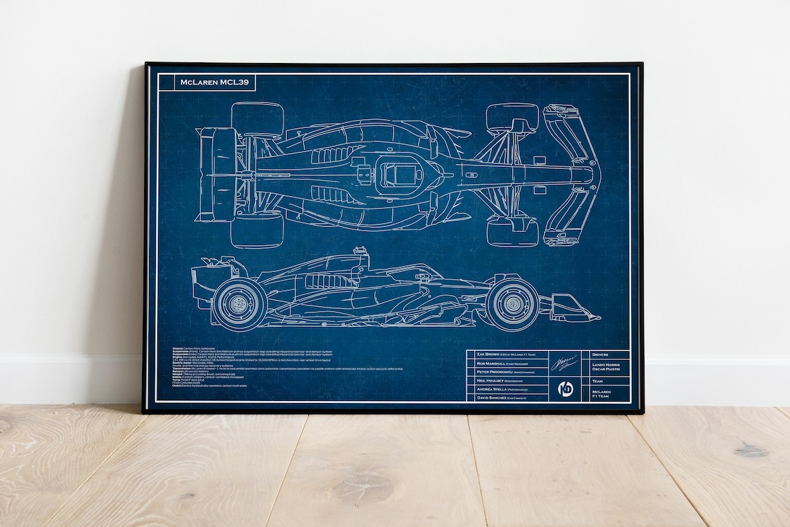 MCL39 Mclaren F1 Technical Blueprint – Norris and Piastri | Kddrawings ...