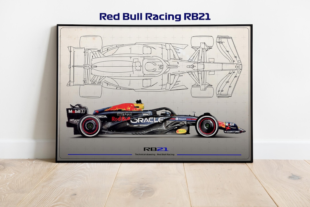 RB21 Red Bull Drawing Blueprint, Verstappen and Lawson, F1, Formula-1 ...