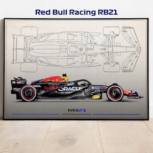 RB21 Red Bull Drawing Blueprint, Verstappen and Lawson, F1, Formula-1 ...