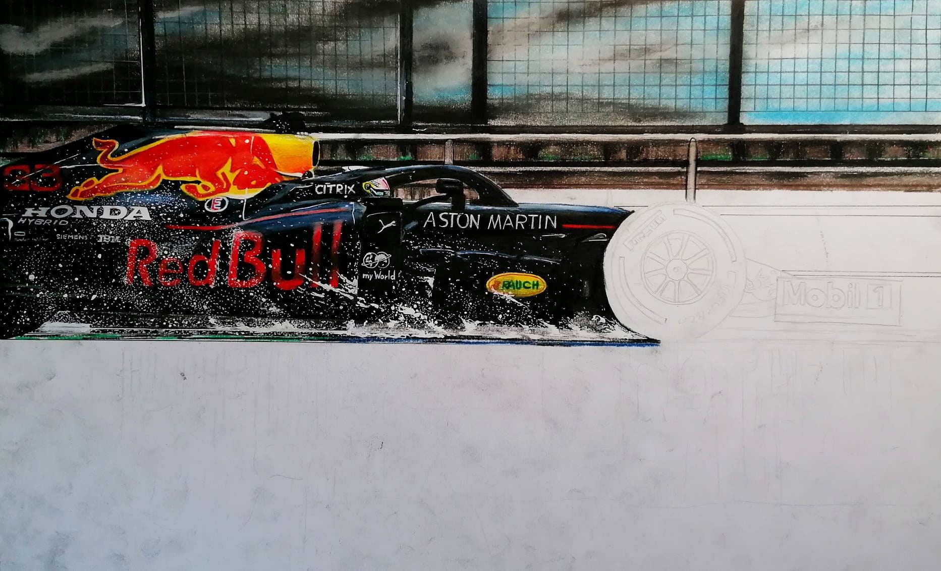 Max Verstappen 2020 Formula-1 Red Bull Racing Drawing Print | Etsy
