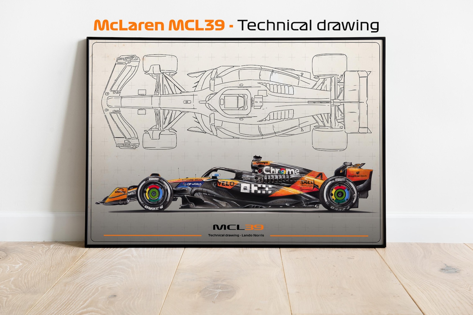 MCL39 Mclaren F1 Blueprint Art – Norris & Piastri, Technical Drawing - Etsy