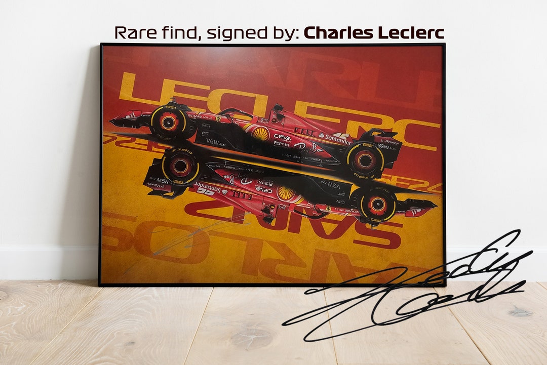 Signed by Leclerc, SF-24, Leclerc signature, A4 sized, F1, Formula-1 ...
