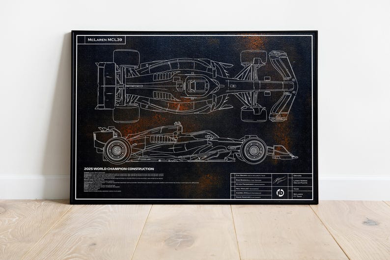 MCL39 Mclaren F1 Technical Blueprint Drawing – World Champion Edition ...