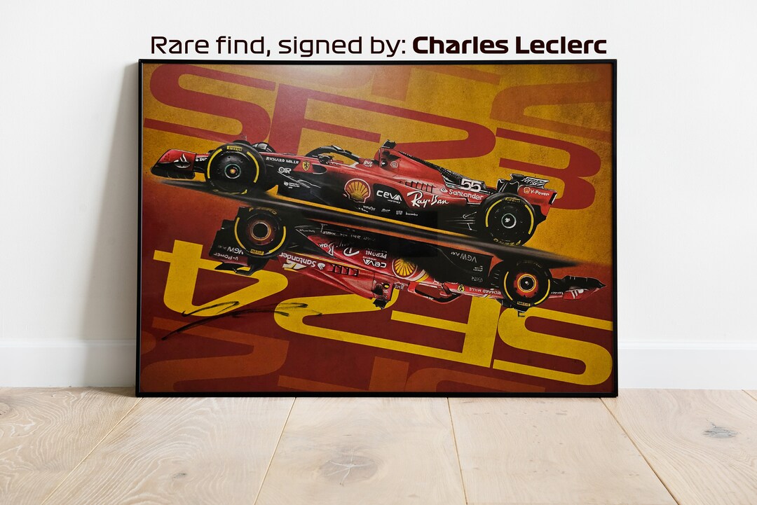 Signed by Leclerc, SF-24, Leclerc Signature, A3 Size, F1, Formula-1, F1 ...