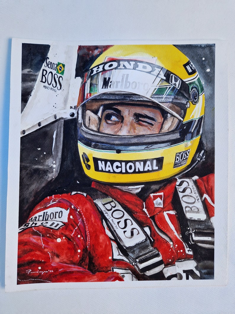 Ayrton Senna Original Colorized Painting, Mclaren F1 Team, F1, Formula ...
