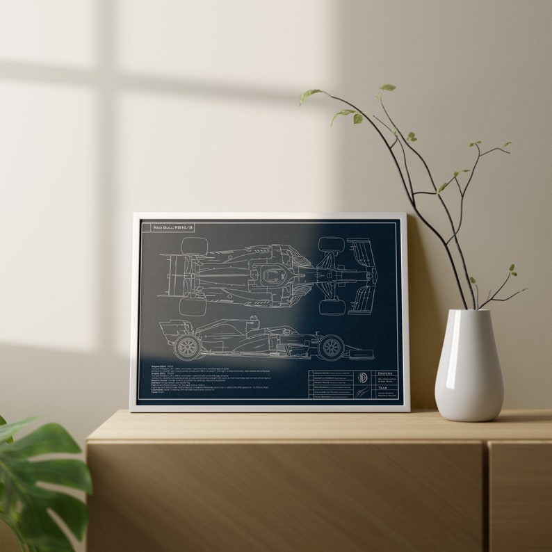 RB16B Red Bull Racing technical blueprint Verstappen F1 - Etsy.de