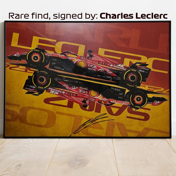 Signed by Leclerc, SF-24 Technical Blueprint, A4 Sized, F1, Formula-1 ...