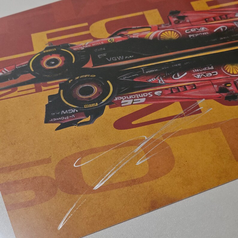 Signed by Leclerc, SF-24, Leclerc signature, A4 sized, F1, Formula-1 ...