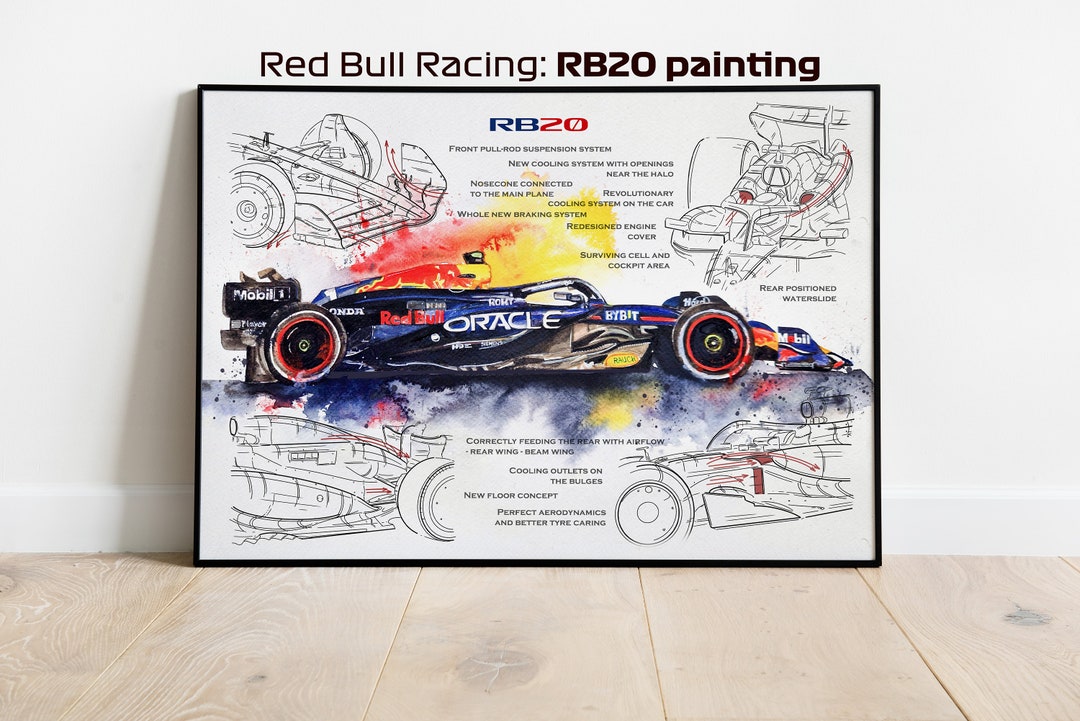 RB20 Red Bull Technical Painting, Verstappen and Perez F1, Formula-1 ...