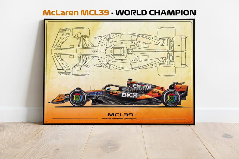 MCL39 Mclaren F1 Technical Blueprint Drawing – World Champion Edition ...