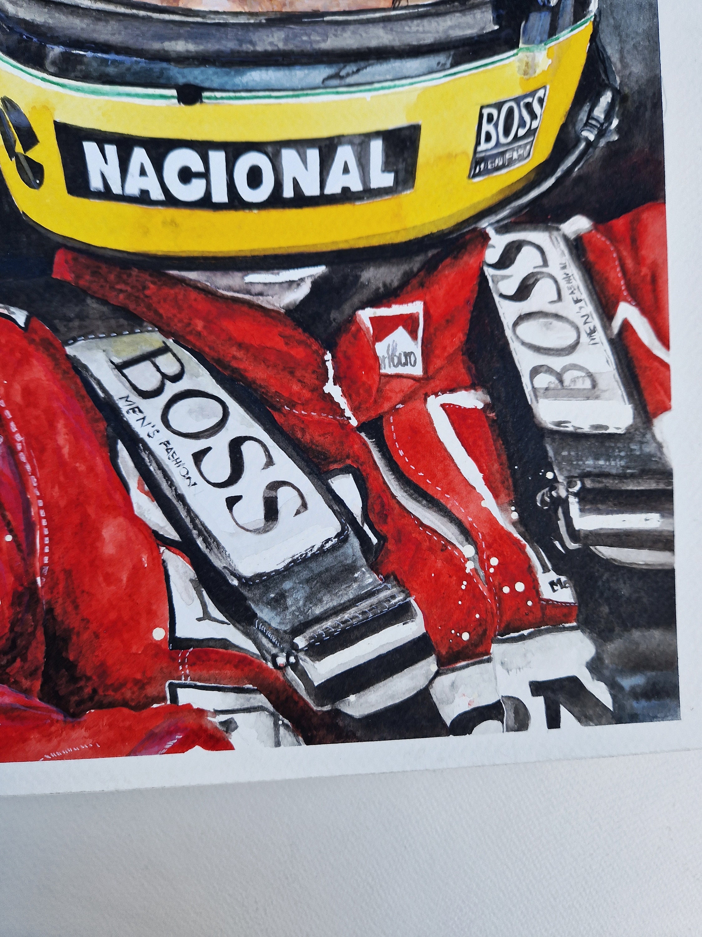 Ayrton Senna Original Colorized Painting Mclaren F1 Team F1 - Etsy