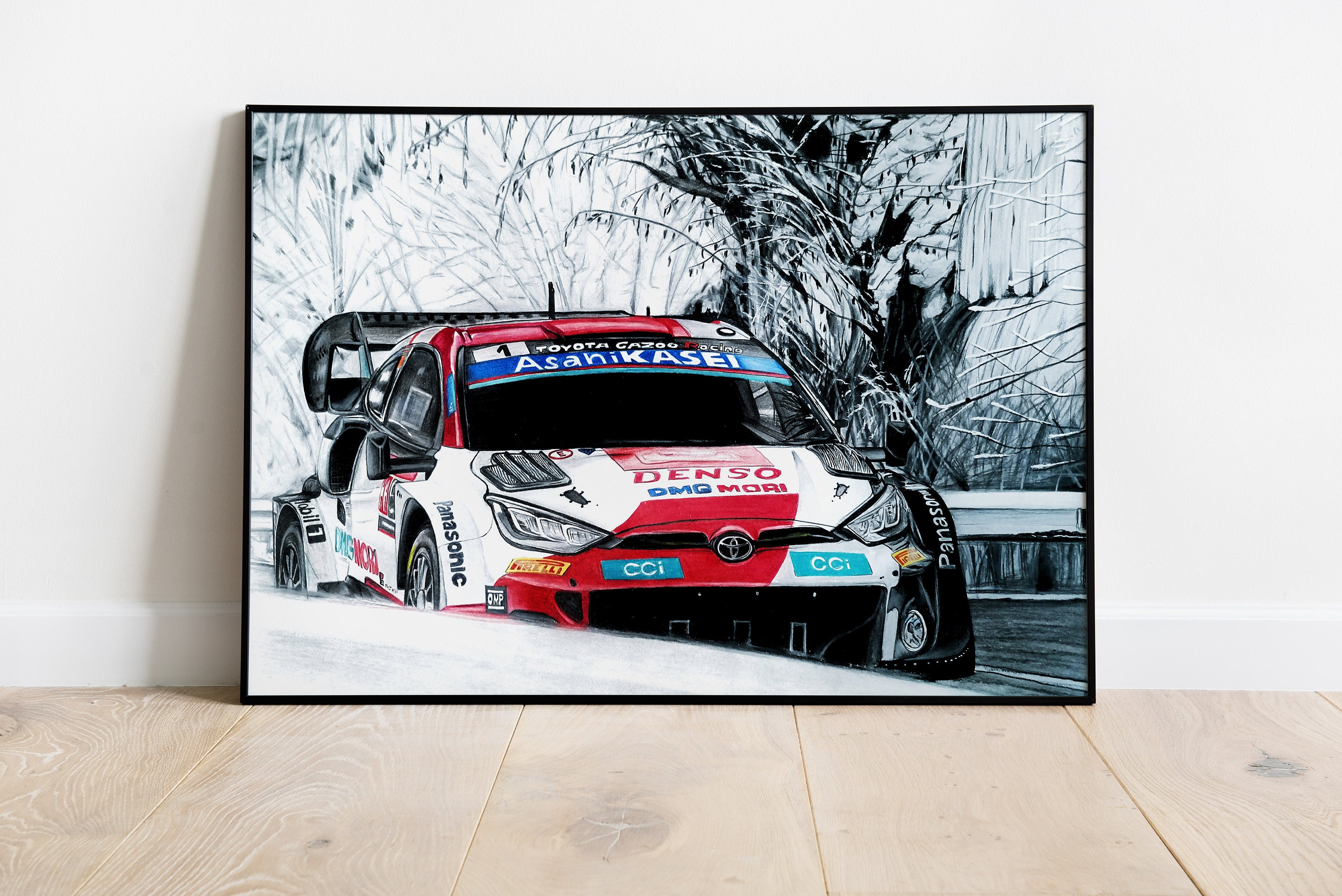 Toyota Gazoo Racing WRC Team, Ogier, Evans, Rovanperä, Drawing Poster ...