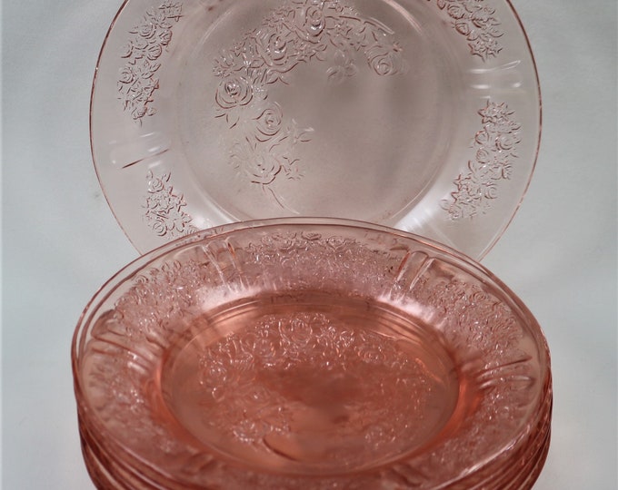 Set of 6 Sharon Aka Cabbage Rose Pink 6 Plates Made - Etsy