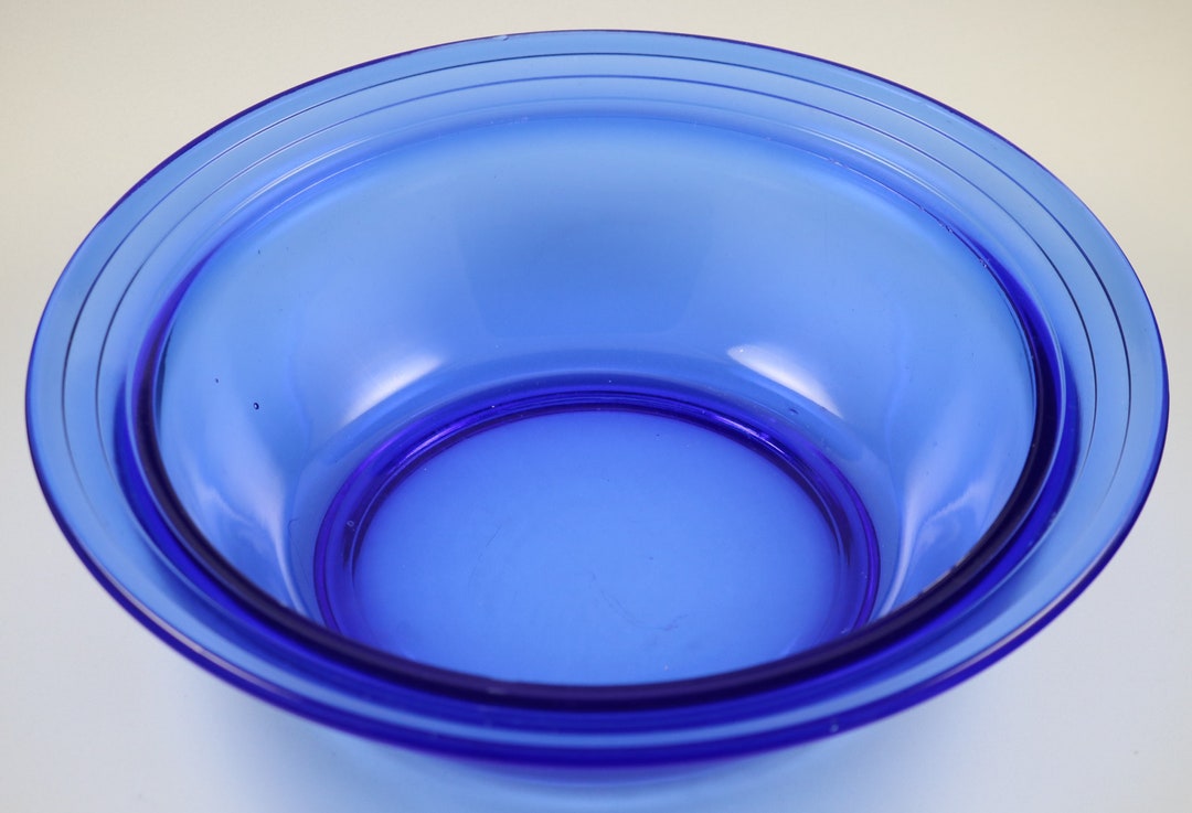 Hazel-atlas, Moderntone Aka Wedding Band, Cobalt, 9 Inch Bowl, Made ...