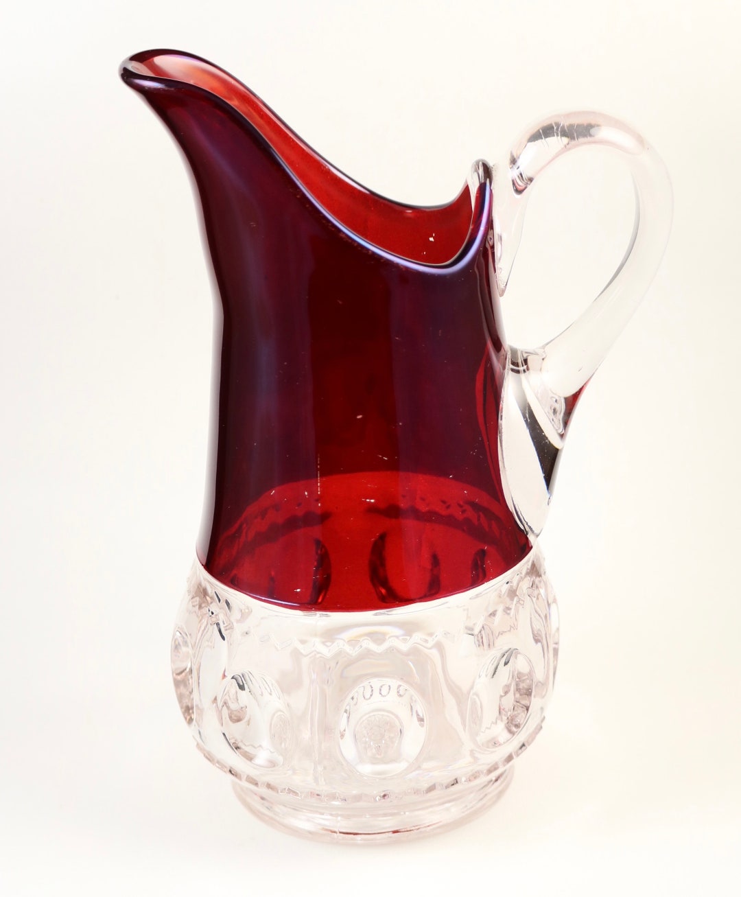 US Glass, King's Crown Ruby Flash, 8 1/4, Pitcher, C. 1914 - Etsy