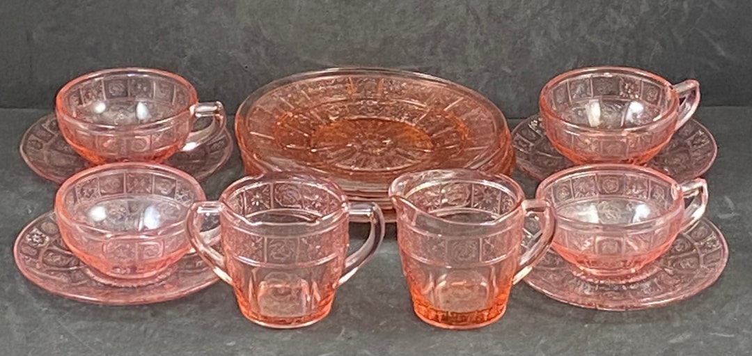 Jeannette, Doric & Pansy, Pink, 14 Piece, Pretty Polly, Child's Tea Set ...