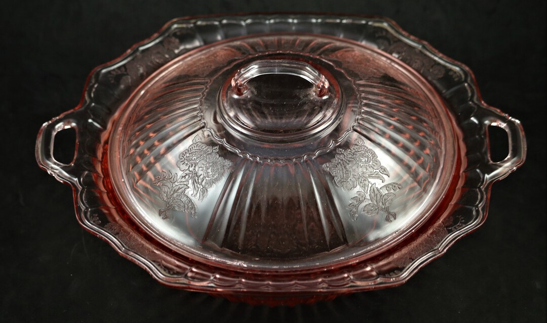 Mayfair Aka Open Rose, Pink, 10 Bowl With Cover, Made by Hocking Glass ...
