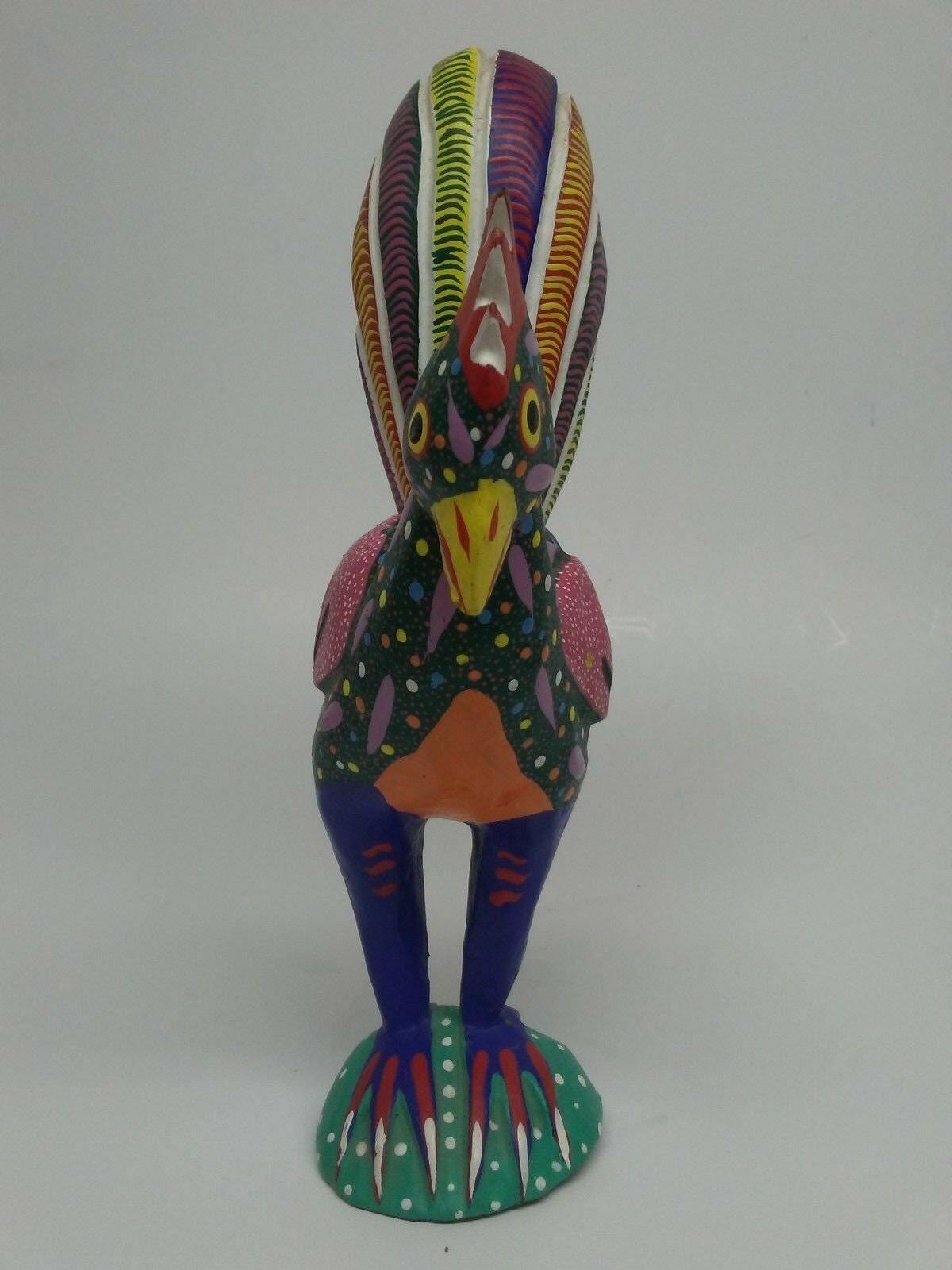 Arsenio Morales Oaxaca Hand Carved/painted Wood Rooster Figurine Signed ...