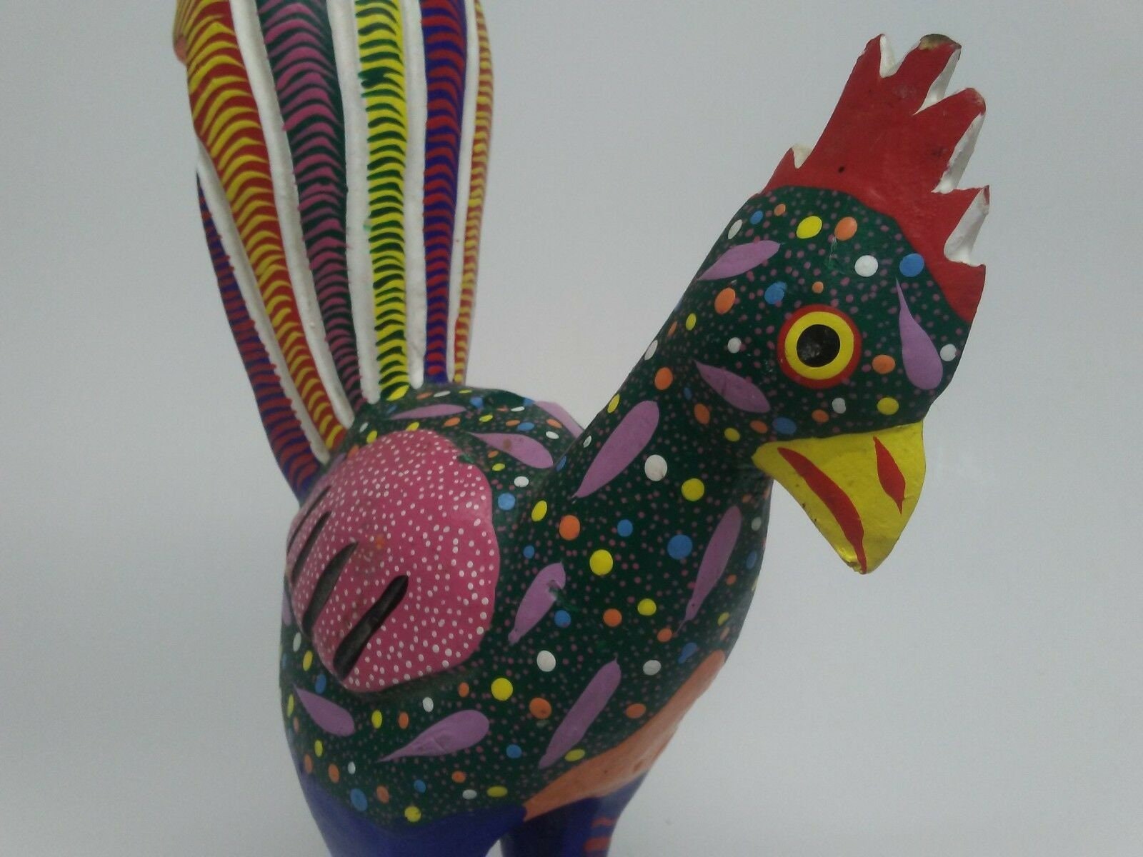 Arsenio Morales Oaxaca Hand Carved/painted Wood Rooster Figurine Signed ...
