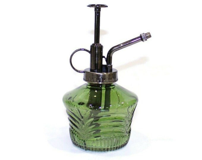 Green Glass Plant Sprayer, Air Plant Spritzer, Old Glass Plant Sprayer ...