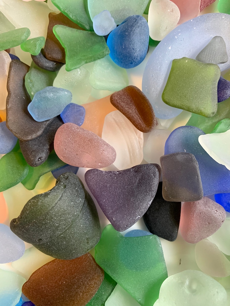 40 Pieces Mixed Sizes of Sea Glass Authentic Beach Real Ocean - Etsy
