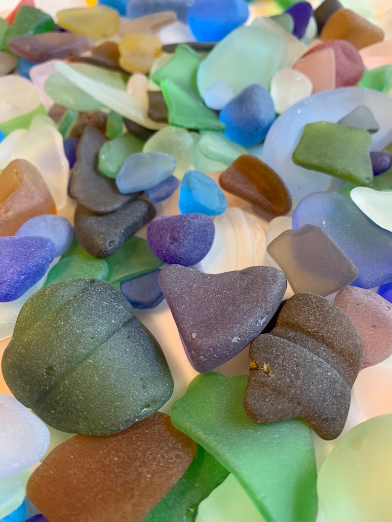 40 Pieces Mixed Sizes of Sea Glass Authentic Beach Real Ocean - Etsy