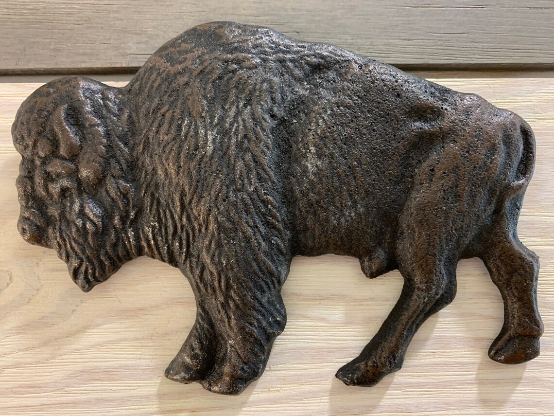 Cast Iron Bison Iron Buffalo Wall Decor Great for Any - Etsy