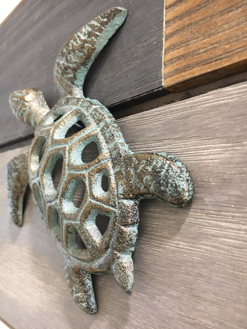 Patina Cast Iron Sea Turtle Wall Decor Home Decor Cast - Etsy