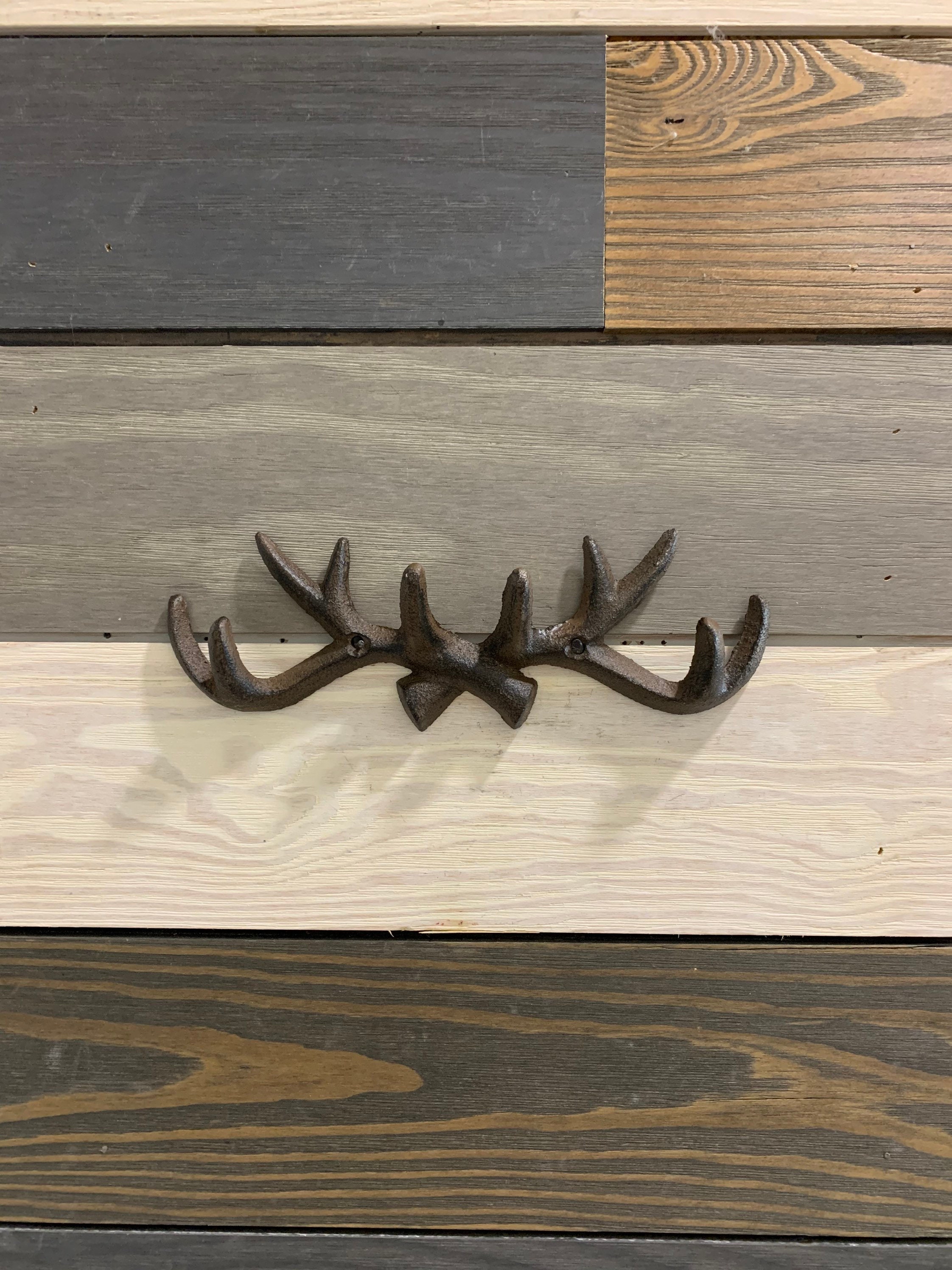 Cast Iron Antler Rack Wall Hook Antler Key Rack Deer - Etsy