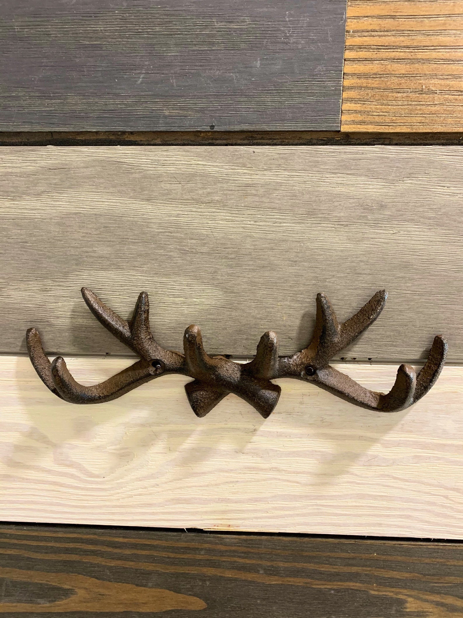 Cast Iron Antler Rack Wall Hook Antler Key Rack Deer - Etsy