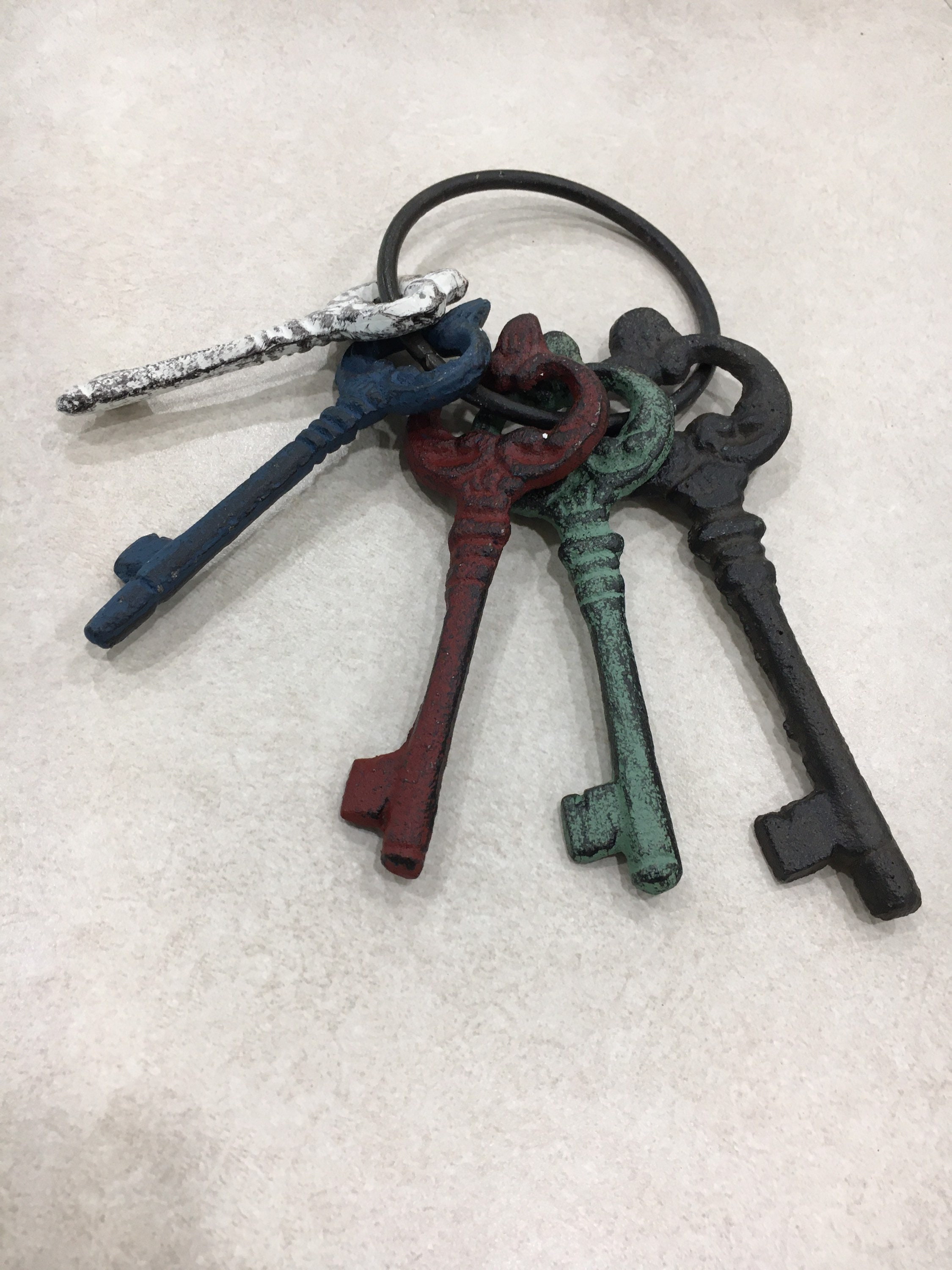 Cast Iron Colorful Keys Decor Home Decor Cast Iron - Etsy