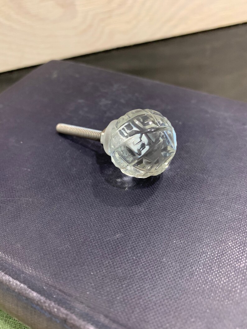 Small Etched Glass Knob Spherical Etched Glass Design Glass - Etsy