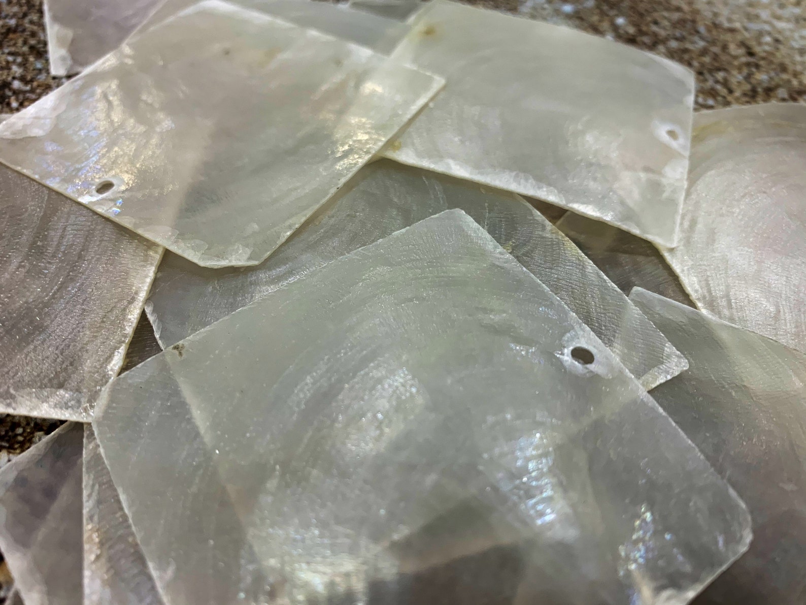 Capiz Shell Square 2 Square Capiz Flat Shells natural - Etsy