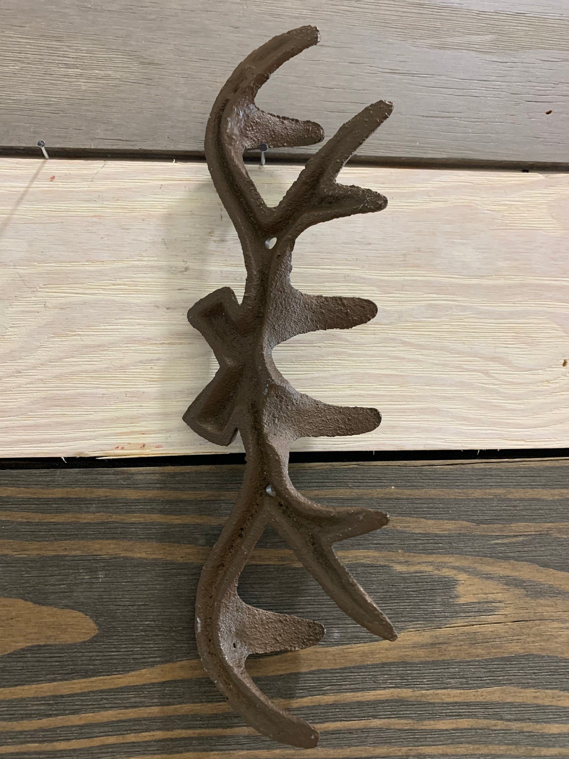 Cast Iron Antler Rack Wall Hook Antler Key Rack Deer - Etsy