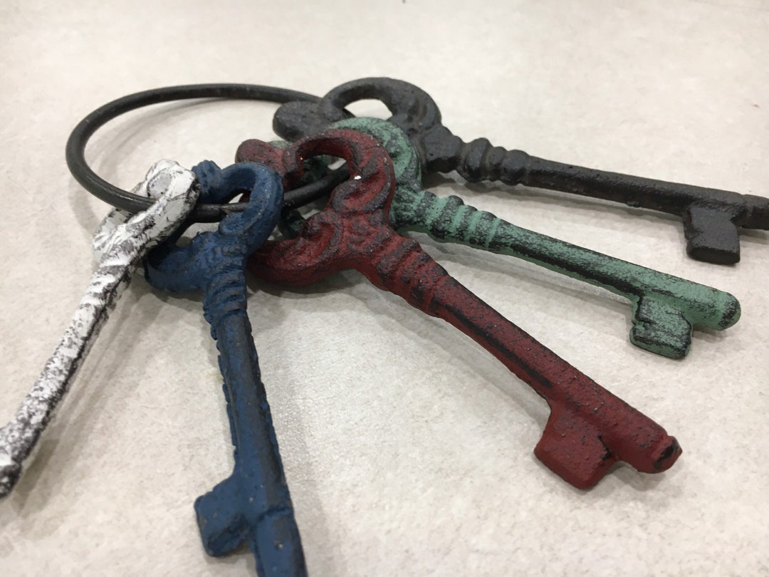 Cast Iron Colorful Keys Decor - Home Decor - Cast Iron - Castiron ...