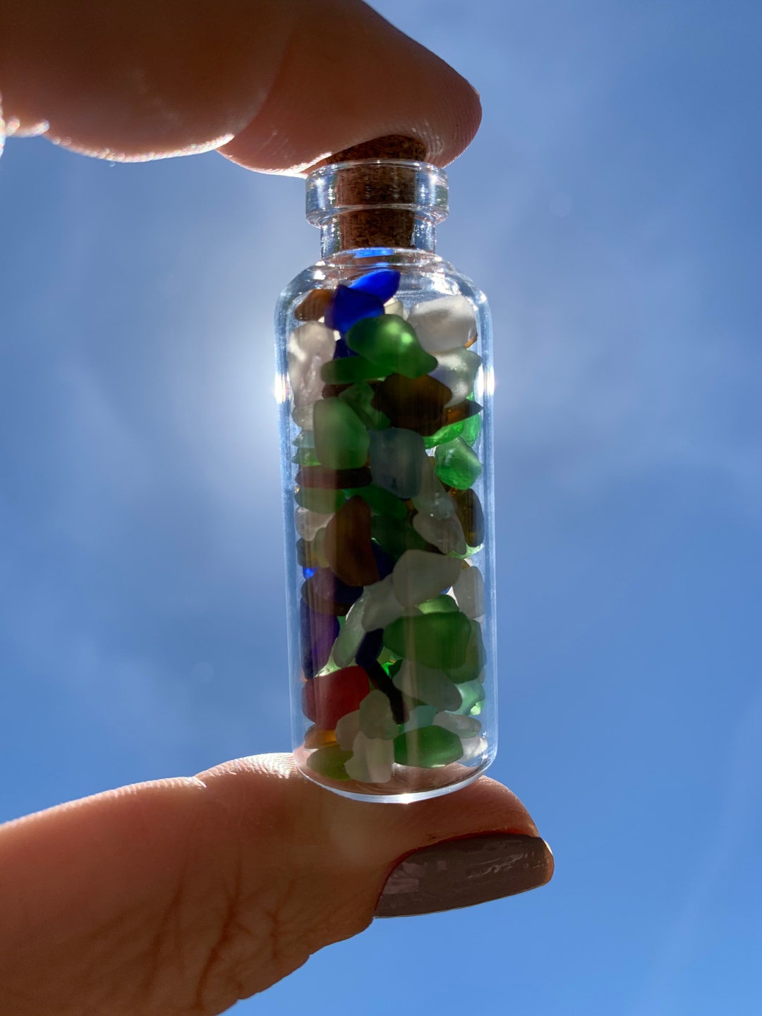 Sea Glass Bottle Filled With Micro Sized Extra Small TINY Pieces of ...