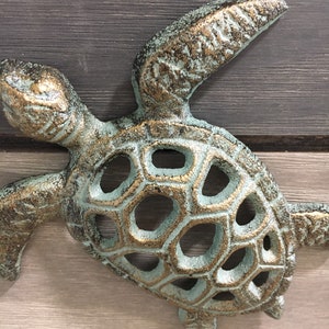 Patina Cast Iron Sea Turtle Wall Decor - Home Decor - Cast Iron ...