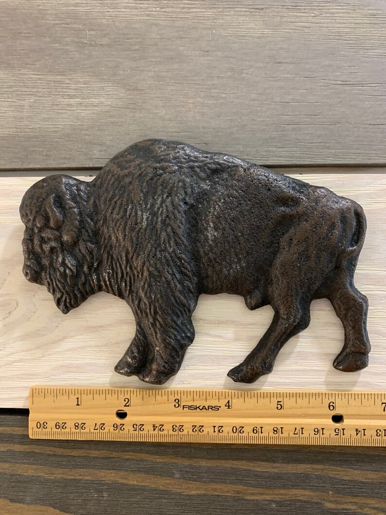 Cast Iron Bison Iron Buffalo Wall Decor Great for Any - Etsy