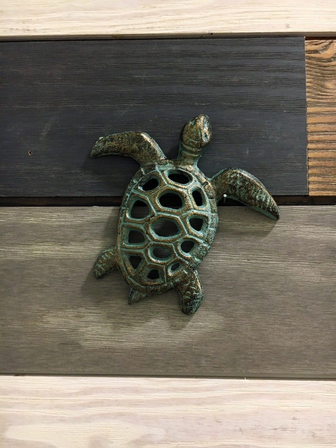 Patina Cast Iron Sea Turtle Wall Decor - Home Decor - Cast Iron ...