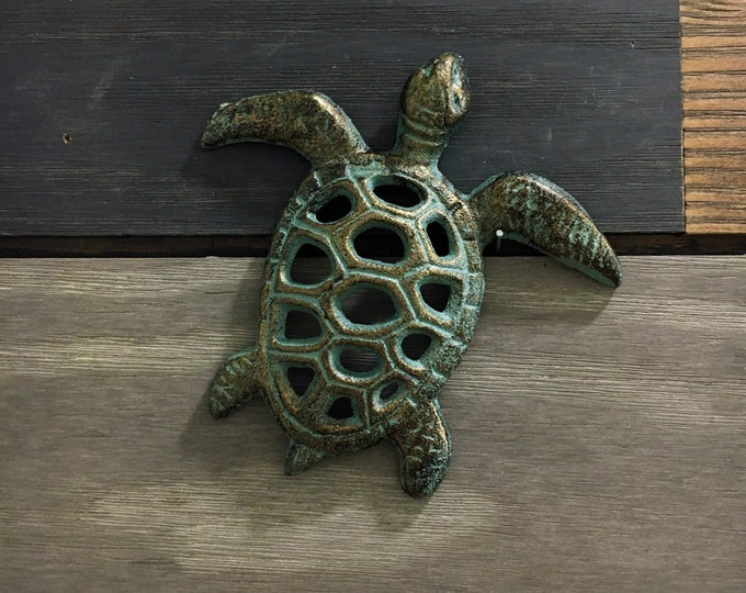 Patina Cast Iron Sea Turtle Wall Decor - Home Decor - Cast Iron ...