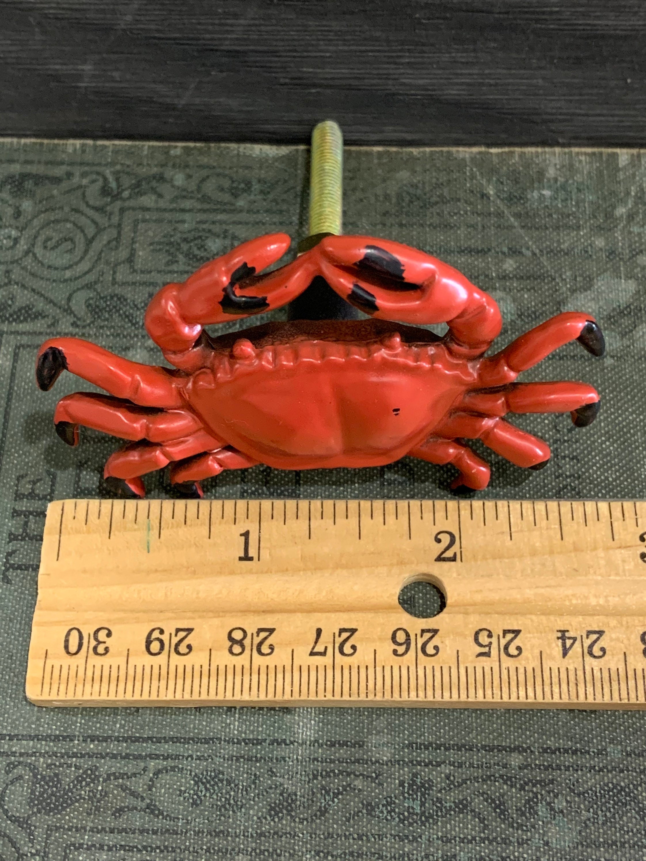 Red Crab Knob Metal Red Crab Knob Nautical Dresser Drawer - Etsy
