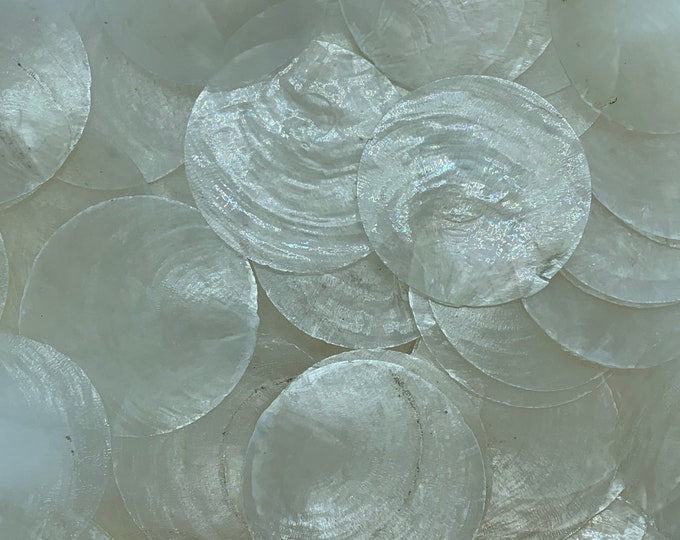 Capiz Shells Round 3 Flat Shells Natural Cream Capiz Beach Wedding ...