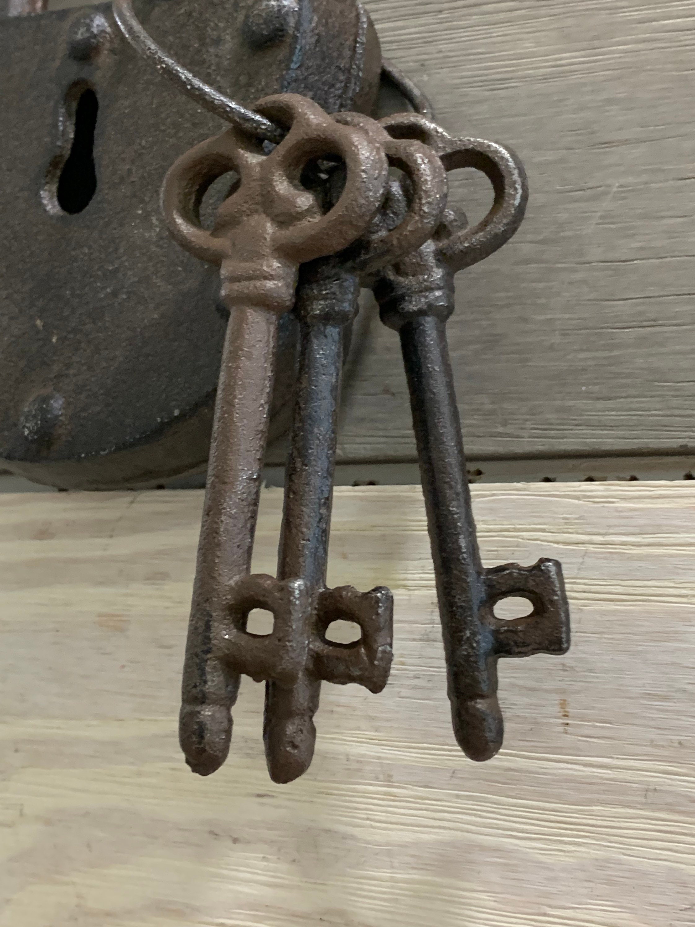 Cast Iron Lock and 3 Keys Large Vintage Iron Lock With Key - Etsy