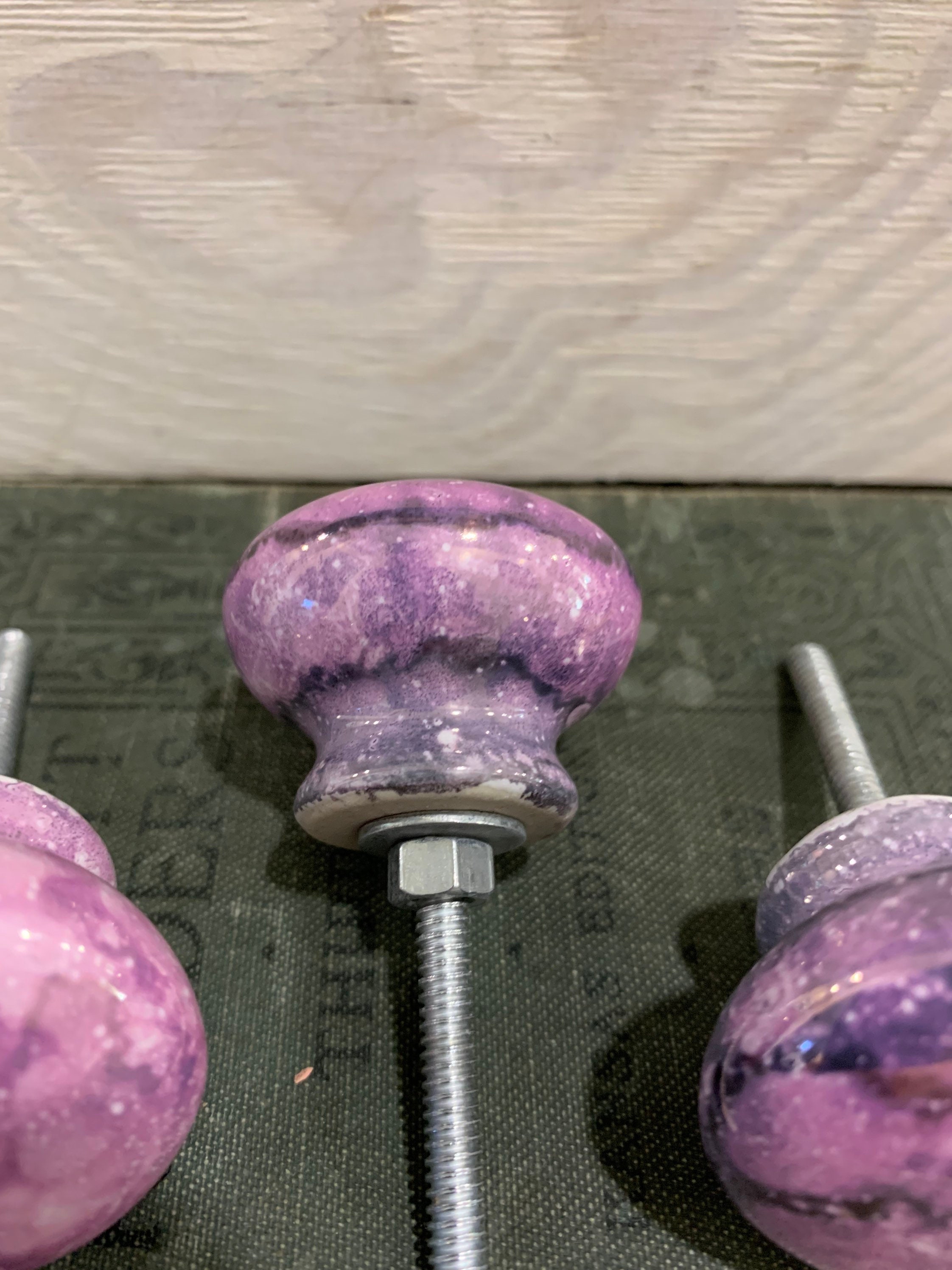 Purple Luster Round Knob Purple Luster Finish Dresser Drawer | Etsy