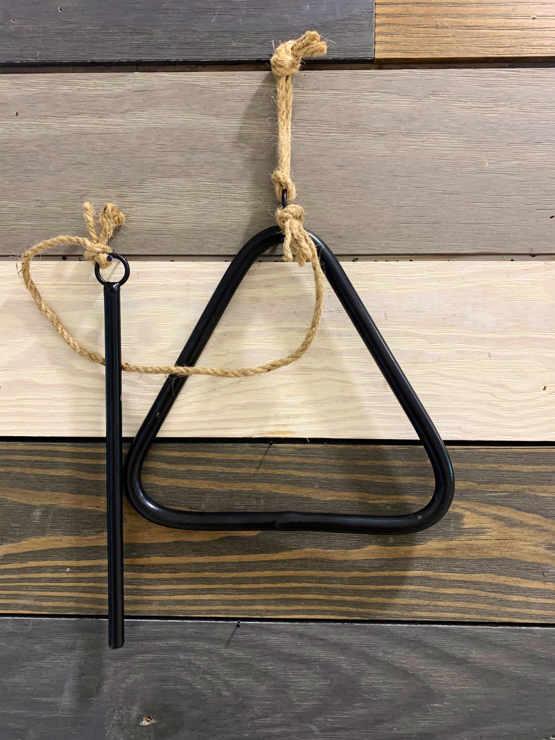 Triangle Dinner Bell With Hangers and Dinger, Grate Housewarming Gift ...