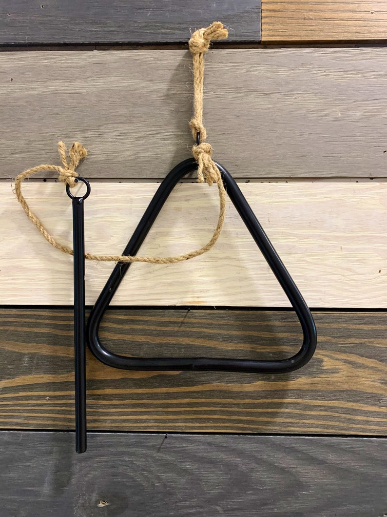 Triangle Dinner Bell With Hangers and Dinger Grate - Etsy