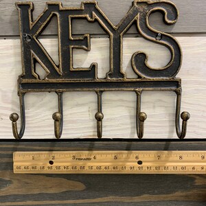 Keys Wall Decor With Hooks, Wall Decor, Key Metal Wall Hook, Vintage ...