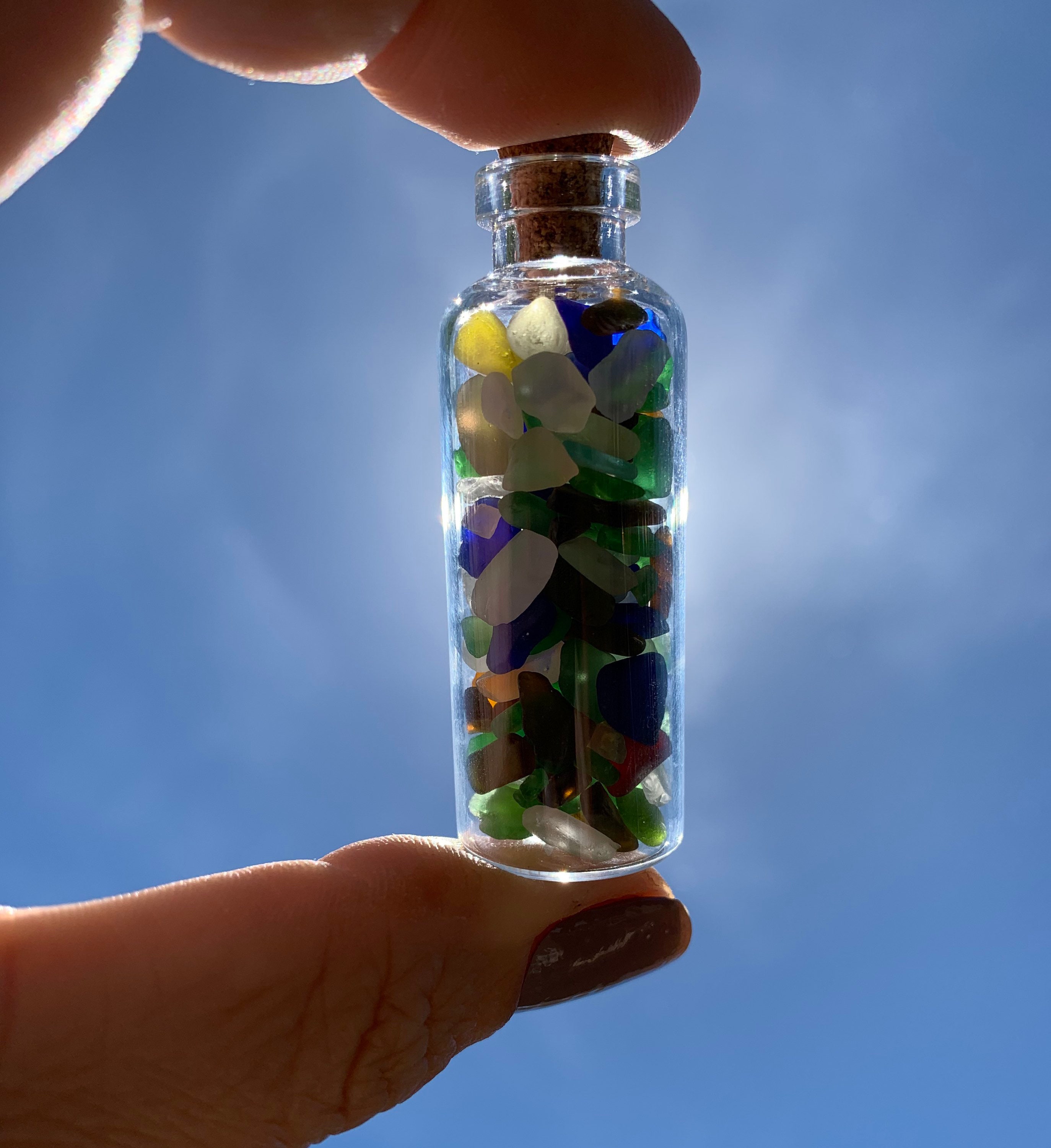 Sea Glass Bottle Filled With Micro Sized Extra Small Tiny - Etsy