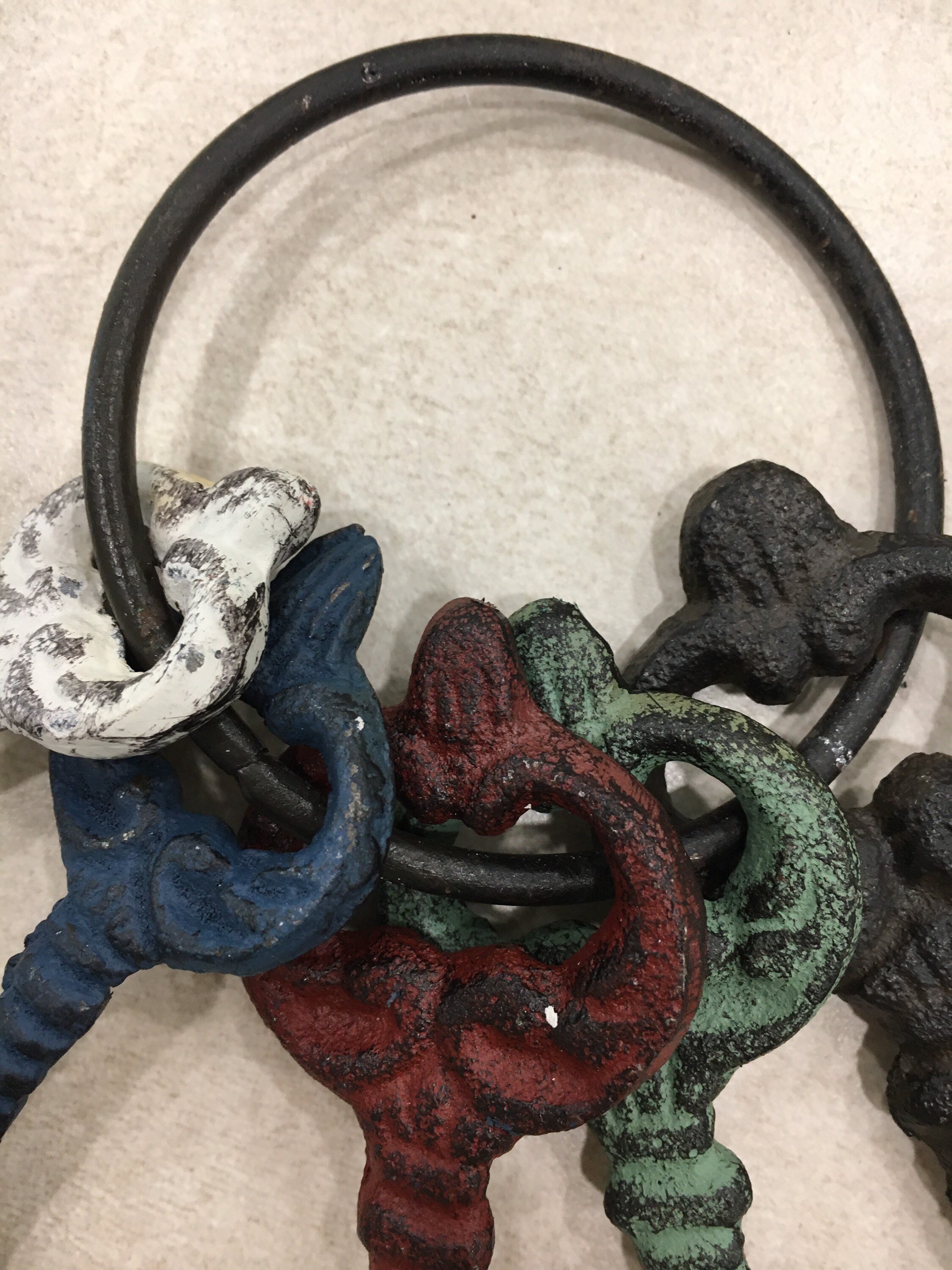 Cast Iron Colorful Keys Decor Home Decor Cast Iron - Etsy