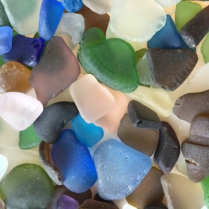 Medium Sea Glass Beach Glass Frosty Tumbled Beach Glass Great for Stain ...